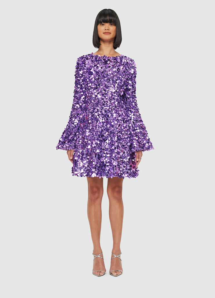 Kristen Sequin Open Back Mini Dress - Lavender – LEO LIN