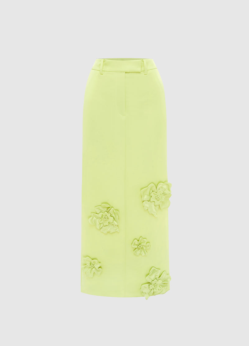 Olivia Petal Maxi Skirt - Chartreuse – LEO LIN