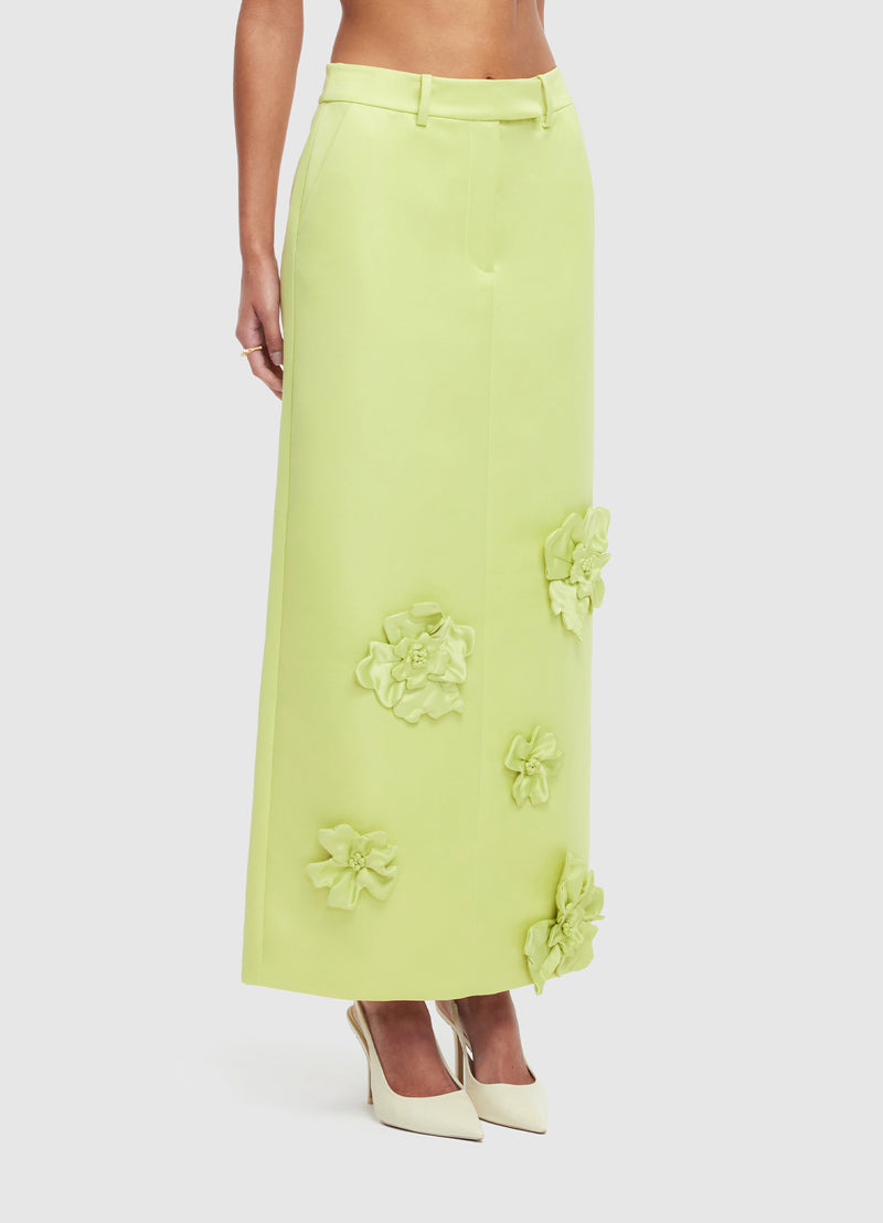 Olivia Petal Maxi Skirt - Chartreuse – LEO LIN