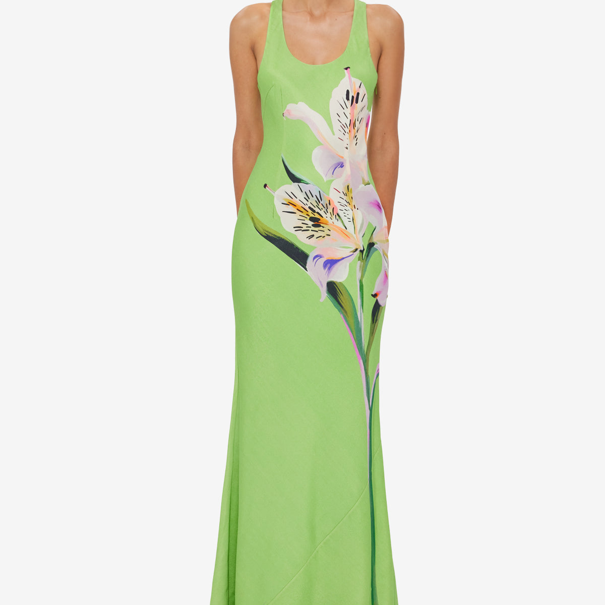 Helena Maxi Dress - Lily Print in Parakeet – LEO LIN