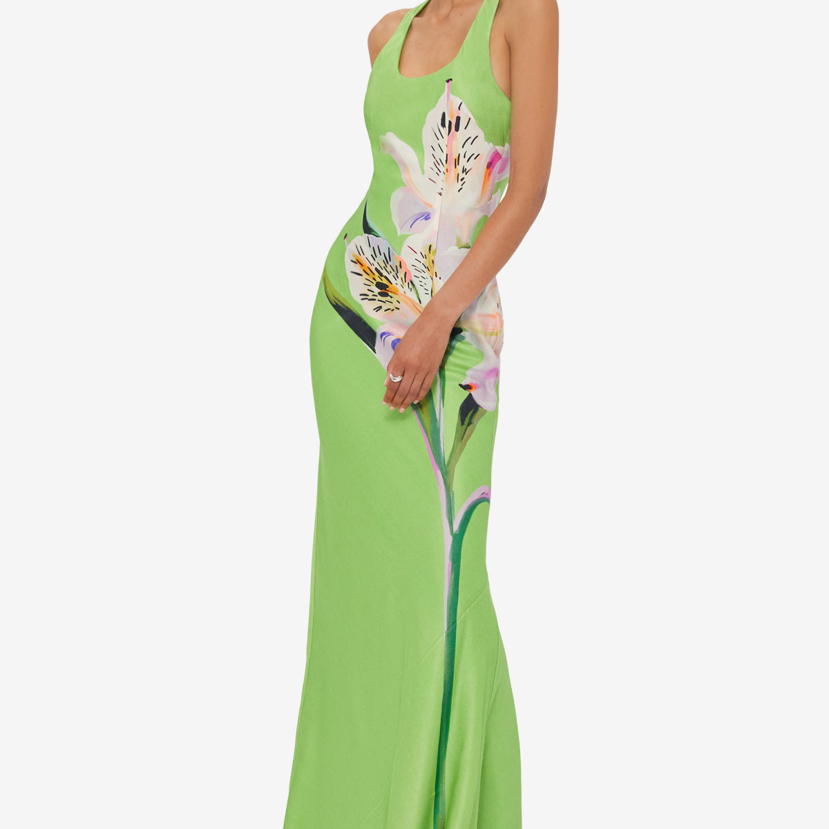 Helena Maxi Dress - Lily Print in Parakeet – LEO LIN