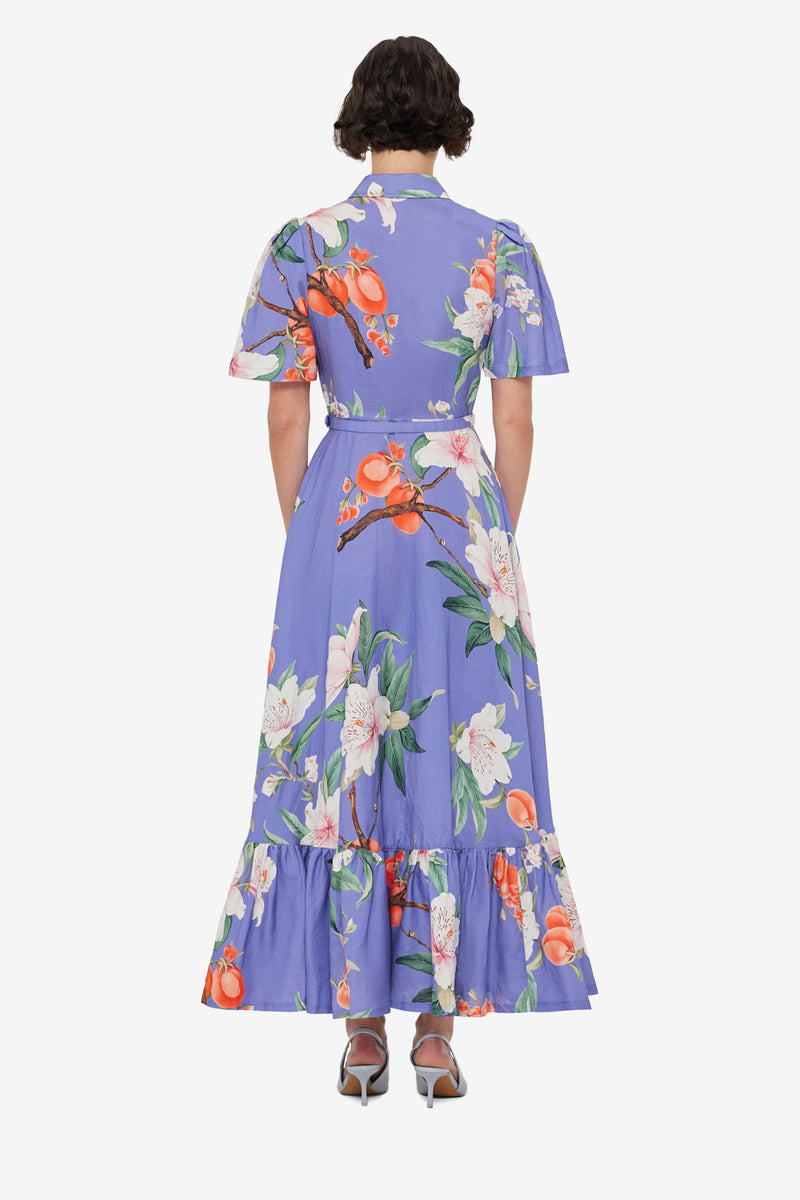 Becca Short Sleeve Midi Dress - Lavish Print in Moonlight – LEO LIN
