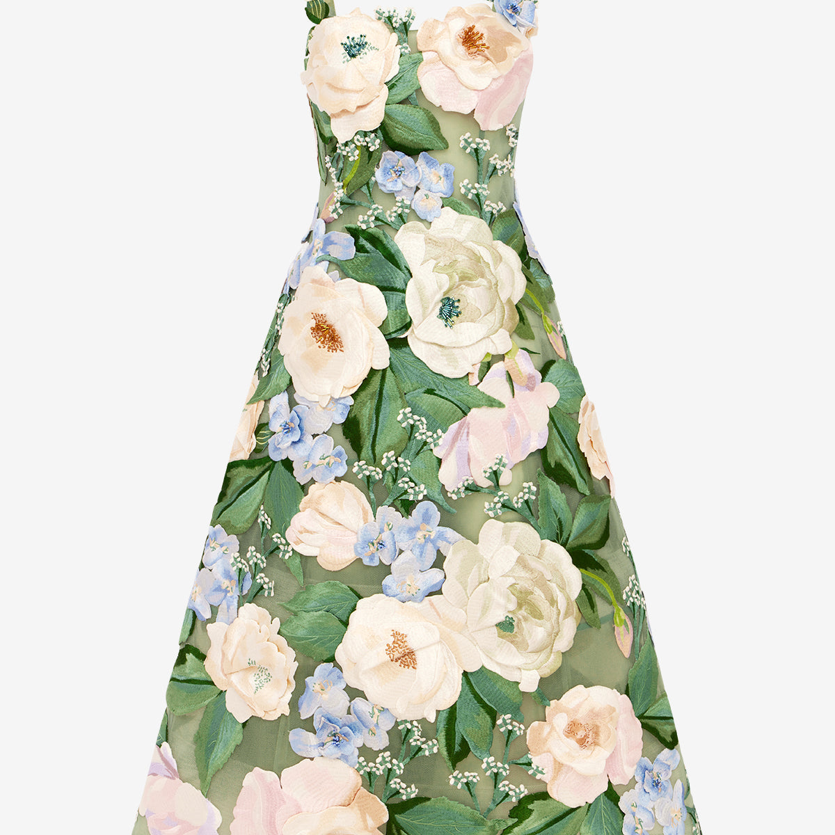 Beatrice Floral Hand-Embroidered Midi Dress - Blossom – LEO LIN