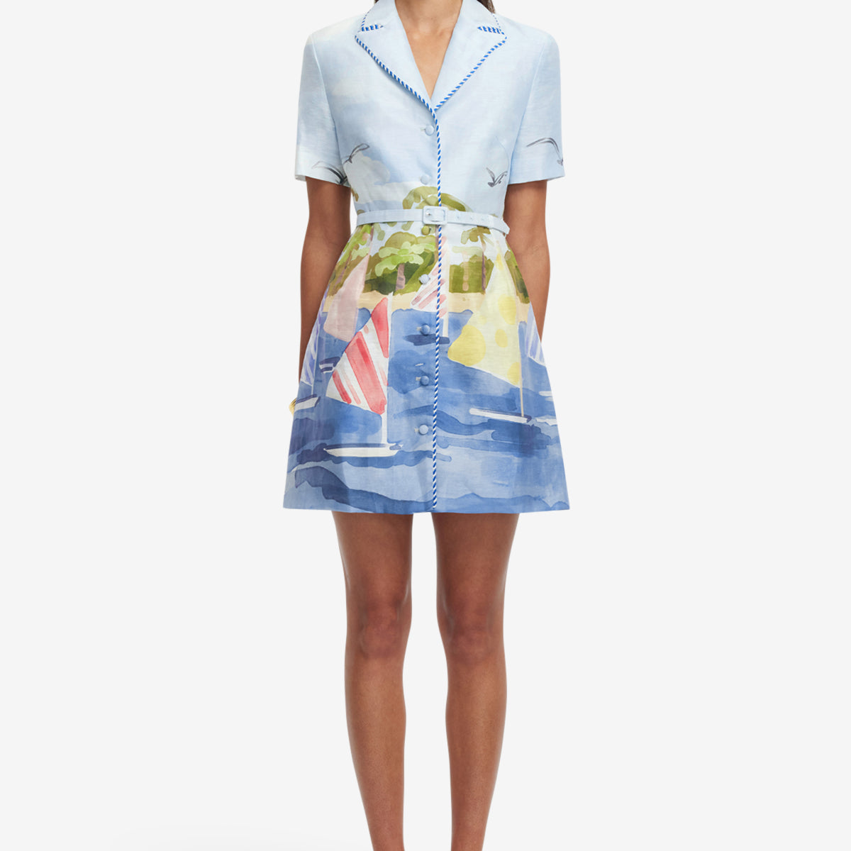 Brigitte Mini Dress - Nautical Print – LEO LIN