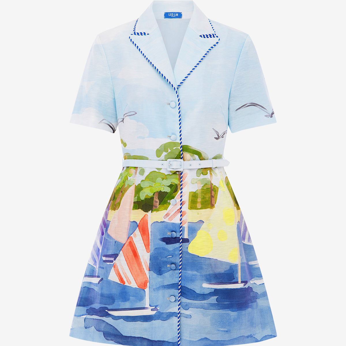 Brigitte Mini Dress - Nautical Print – LEO LIN
