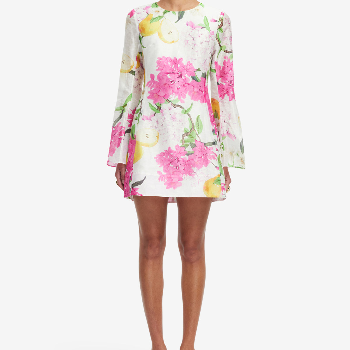 Suzanne Bell Sleeve Mini Dress - Floral Pear Print – LEO LIN