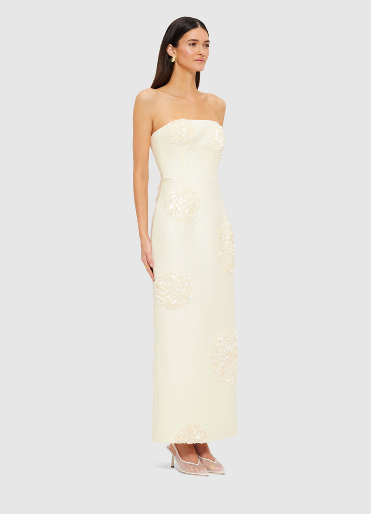 Rayna Embellished Bustier Maxi Dress - Cream – LEO LIN