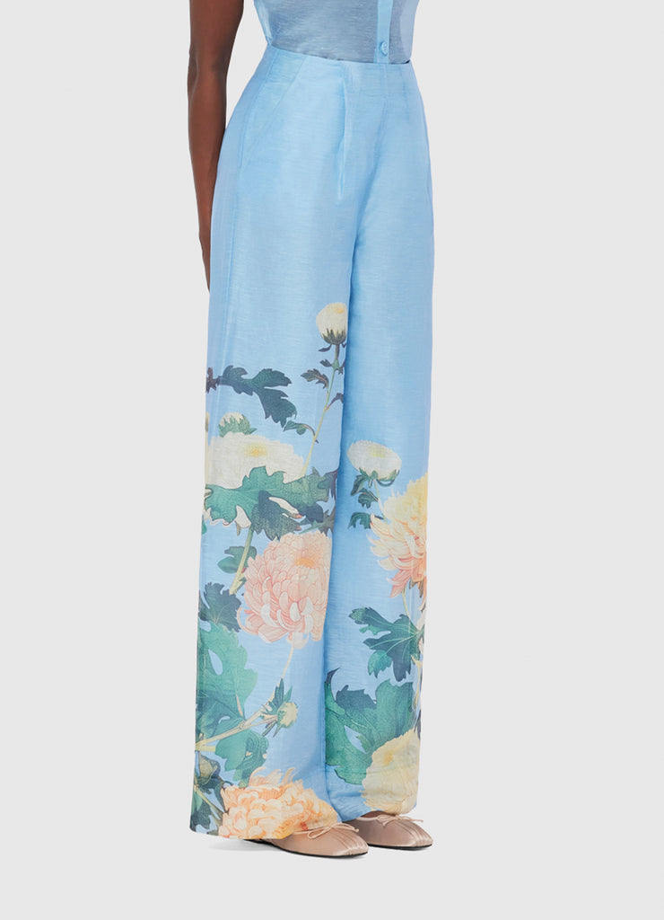 Luisa Pants - Hydrangea Print in Cornflower Blue – LEO LIN