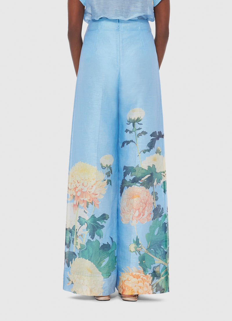 Luisa Pants - Hydrangea Print in Cornflower Blue – LEO LIN