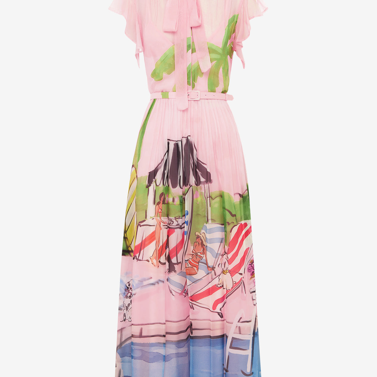 Grace Flutter Sleeve Midi Dress - Riviera Print – LEO LIN