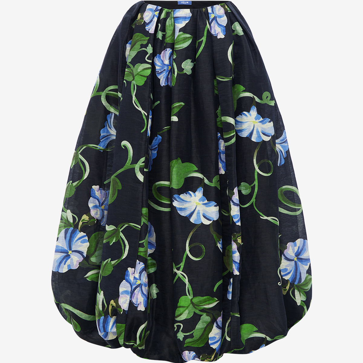 Victoria Puff Maxi Skirt - Vine Print in Ebony – LEO LIN